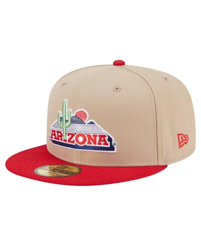 New Era Men's Khaki Arizona Wildcats Throwback Two-tone 59fifty Fitted ...