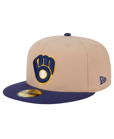 New Era Men's Khaki Milwaukee Brewers 59fifty Fitted Hat In Brown ...