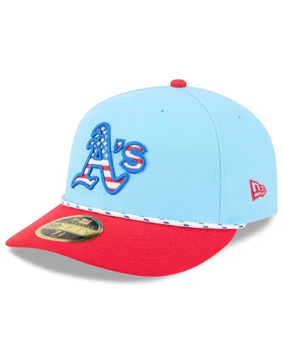 New Era Men's Light Blue/red Athletics 2025 Fourth Of July Low Profile ...