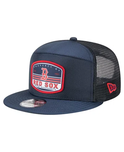 New Era Men's Navy Boston Red Sox Split Panel 9fifty Trucker Snapback ...