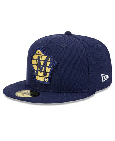 New Era Men's Navy Milwaukee Brewers 2025 Mlb Clubhouse 59fifty Fitted ...