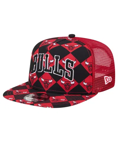 New Era Men's Red Chicago Bulls Seeing Diamonds A-frame Trucker 9fifty ...