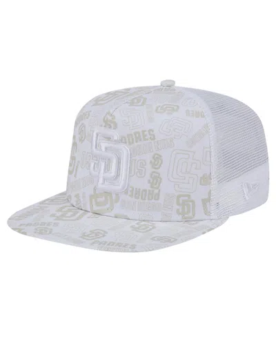 New Era Men's White San Diego Padres Logo Dunes A-frame Trucker 9fifty ...