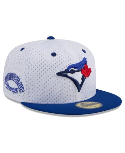 New Era Men's White Toronto Blue Jays Throwback Mesh 59fifty Fitted Hat ...