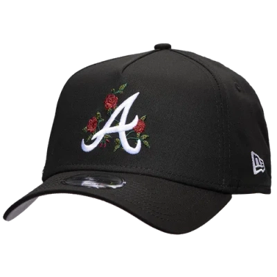 New Era Mens Atlanta Braves Braves 940 A Frame Rose Cap In Black | ModeSens