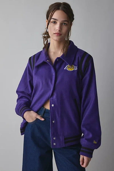 New Era Nba Collared Varsity Jacket In Los Angeles Lakers, Women's At ...