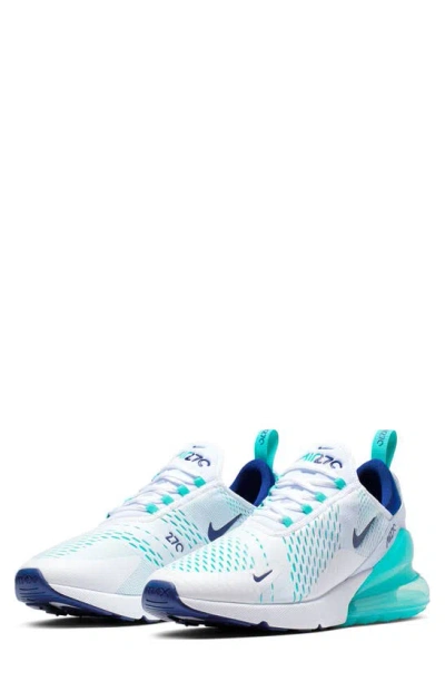 Nike Air Max 270 Sneaker In White/ Hyper Jade/ Blue | ModeSens