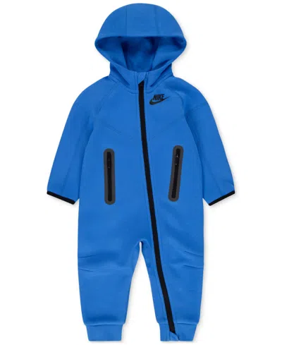 Nike Baby Tech Fleece Hooded Coverall In Blue | ModeSens