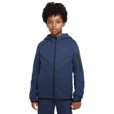 Nike Kids' Boys Tech Fleece Full-zip In Obsidian Heather/black | ModeSens