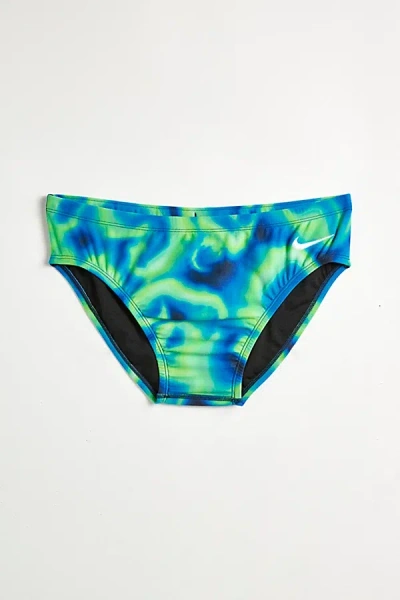 Nike Hydrastrong Delta Digi Haze Swimming Brief In Blue/green, Men's At ...