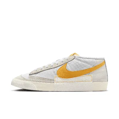 Nike Men's Blazer Low Pro Club Shoes In Summit White/university Gold ...