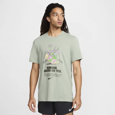Nike Men's Dri-fit Running T-shirt In Green | ModeSens