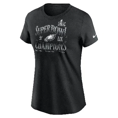 Nike Philadelphia Eagles Super Bowl Lix Champions '90s Inspired Women's Nfl T-shirt In Black ...