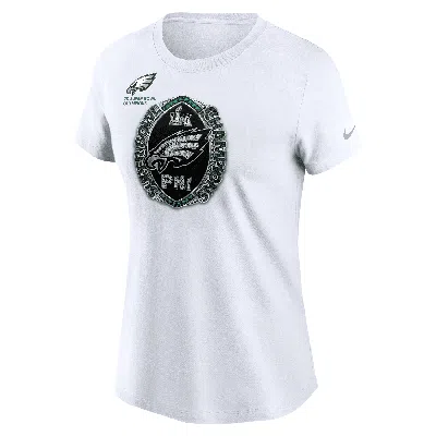 Nike Philadelphia Eagles Super Bowl Lix Champions Multi Champs Ring Women's Nfl T-shirt In White ...