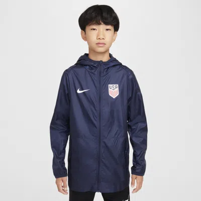 Nike Usmnt Academy Pro Big Kids' Soccer Hooded Rain Jacket In Blue ...