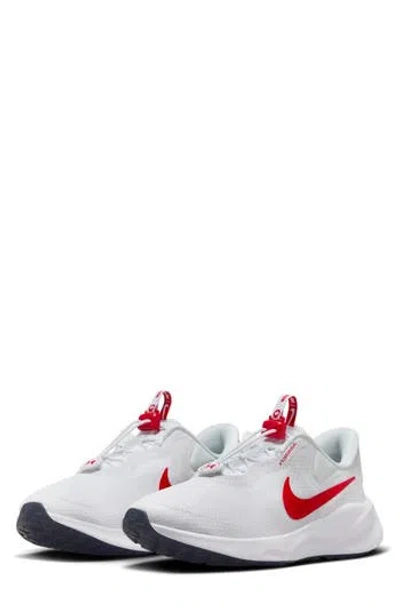 Nike Revolution 7 Road Running Shoe In White/red/navy | ModeSens