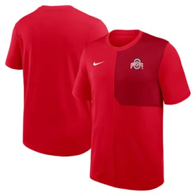 Nike Scarlet Ohio State Buckeyes 2025 Sideline Uv Performance Coach T ...