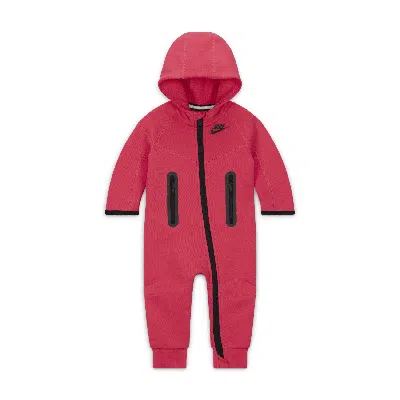Nike Sportswear Tech Fleece Hooded Coverall Baby Coverall In Pink ...
