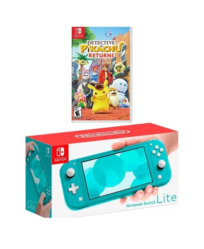 Nintendo Switch Lite Turquoise Bundle With Detective Pikachu Returns ...