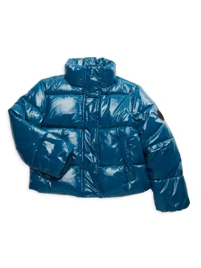 Noize Kids' Glossy Cire Puffer Jacket In Oceanic | ModeSens