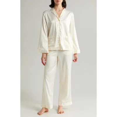 Nordstrom Dobby Satin Pajamas In Ivory Egret | ModeSens