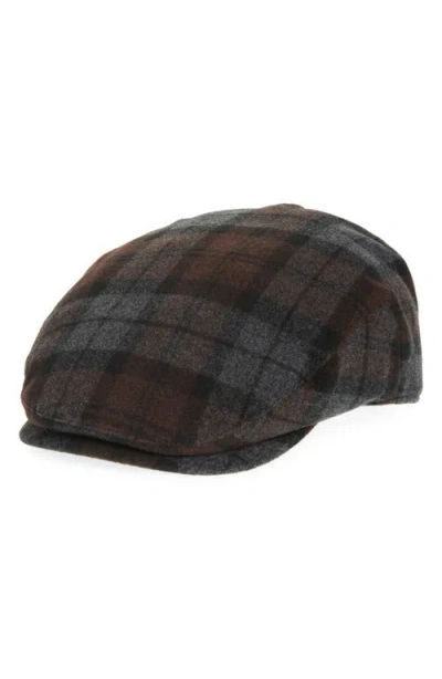 Nordstrom Plaid Wool Driving Cap In Black Multi | ModeSens