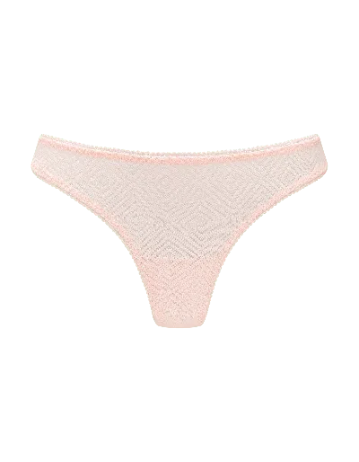 Nudea Women's Pink / Purple The Sheer Deco Barely There Thong - Blush Pink In Pink/purple | ModeSens