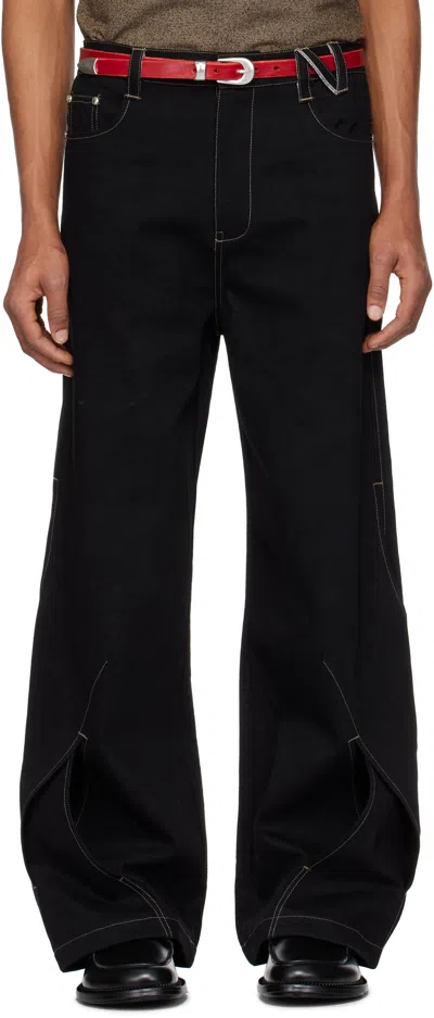 Nullus Ssense Exclusive Black Intertwined Structure Jeans | ModeSens