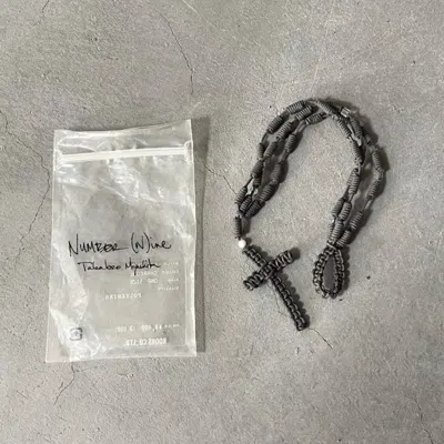 Pre-owned Number N Ine Number Nine Cross Necklace In Gray Green | ModeSens