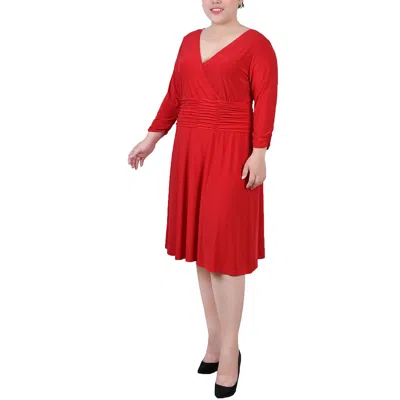 Ny Collection Plus Womens Ruched A-line Cocktail And Party Dress In ...