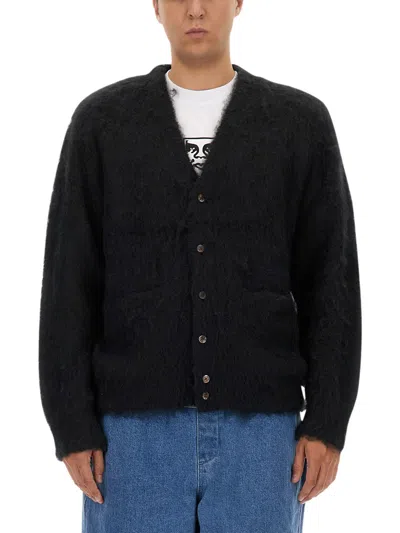 Obey Cardigan "patron" In Black | ModeSens