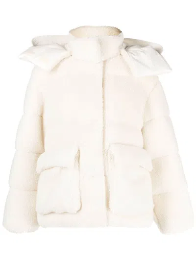 Off-white Arrows Fleece-texture Puffer Jacket In Neutrals | ModeSens