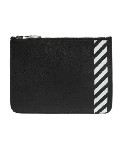 Off-white Diagonal Stripe Purse In Black | ModeSens