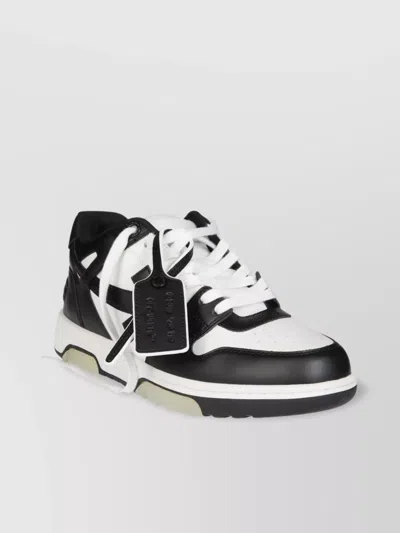 Off-white Leather Sneakers Contrast Panels | ModeSens