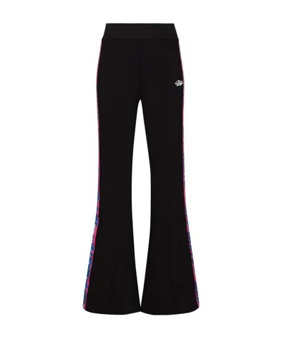 Off-white Logo-tape Flared Track Pants In Black | ModeSens
