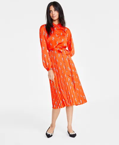 On 34th Women's Long-sleeve Pleated Shirtdress, Created For Macy's In ...