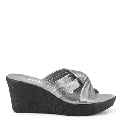 Onex Women's Katya Wedge Sandals In Pewter In Silver | ModeSens
