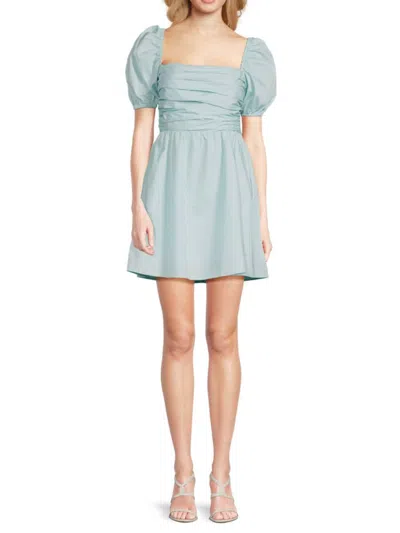 Opt O. P.t Women's River Draped Puff Sleeve Mini Dress In Mint Green ...