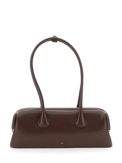 Osoi 'boat Wide' Brown Shoulder Bag With Round Handles And Lettering ...