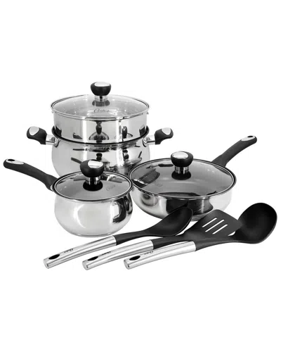 Oster Baldwyn 10 Piece Stainless Steel Belly-shaped Nonstick Cookware ...