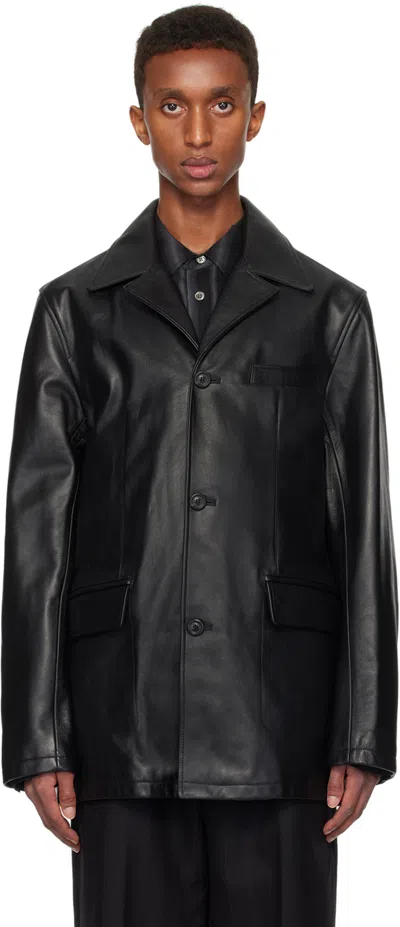 Our Legacy Black Alley Leather Jacket | ModeSens