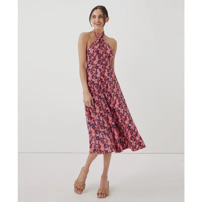 Pact Organic Cotton Fit & Flare Modern Halter Dress In Sweet Floral ...
