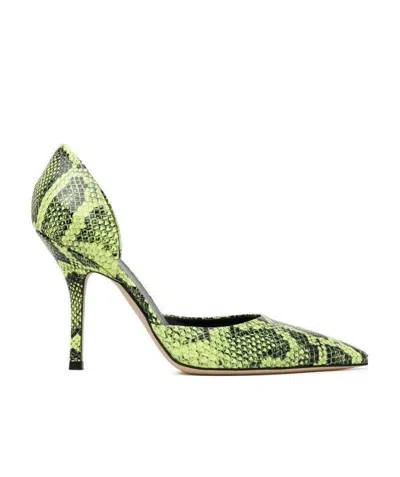 Paris Texas Python Tattooed High Heels In Green | ModeSens