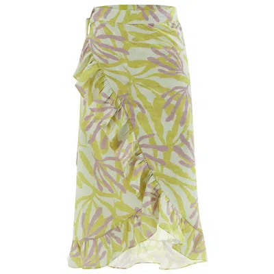 Peraluna Women's Akira Matt Satin Ruffled Sarong / Pareo In Multicolor ...