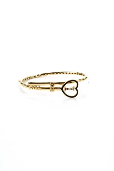 Peri.a Peri A Womens 18kt Yellow Gold Gem Stone I Love You Key Bracelet ...