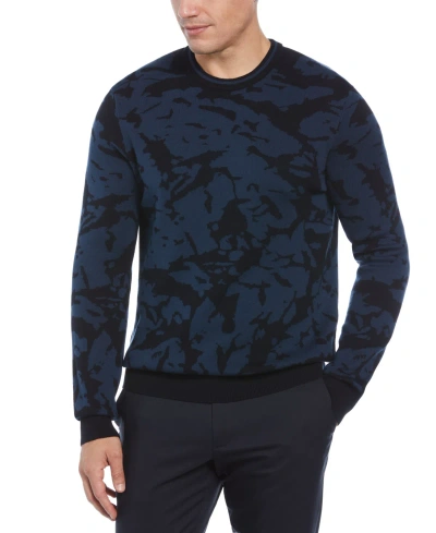 Perry Ellis Men's Jacquard Camo Crewneck Pullover Sweater In Titan ...