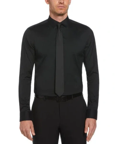 Perry Ellis Men's Slim Fit Smart Dress Shirt In Black | ModeSens