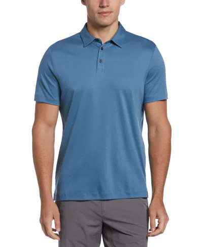 Perry Ellis Men's Smart Interlock Solid Polo In Copen Blue | ModeSens