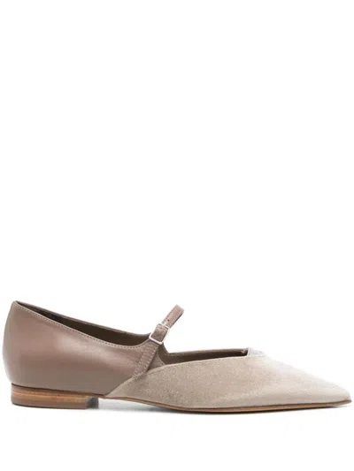 Peserico Panelled Ballet Flats In Brown | ModeSens