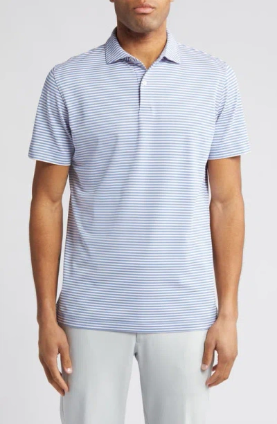 Peter Millar Tempo Stripe Piqué Performance Golf Polo In Cascade Blue ...